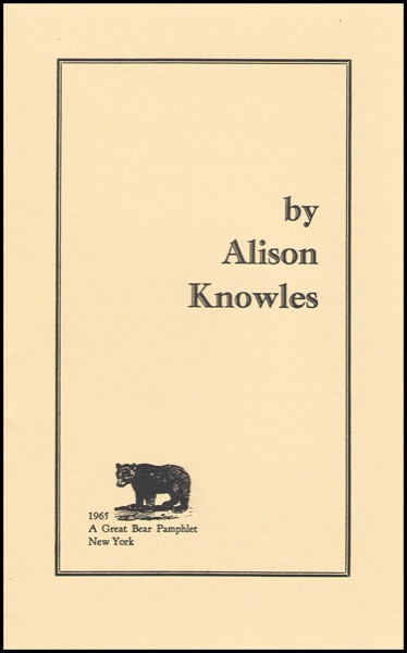 Alison Knowles – By Alison Knowles (Book) – Soundohm