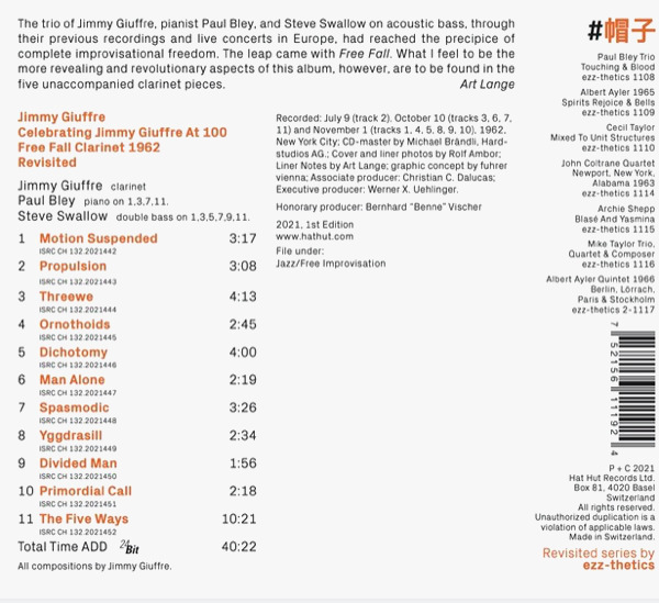 Jimmy Giuffre – Free Fall Clarinet 1962, Revisited – Soundohm