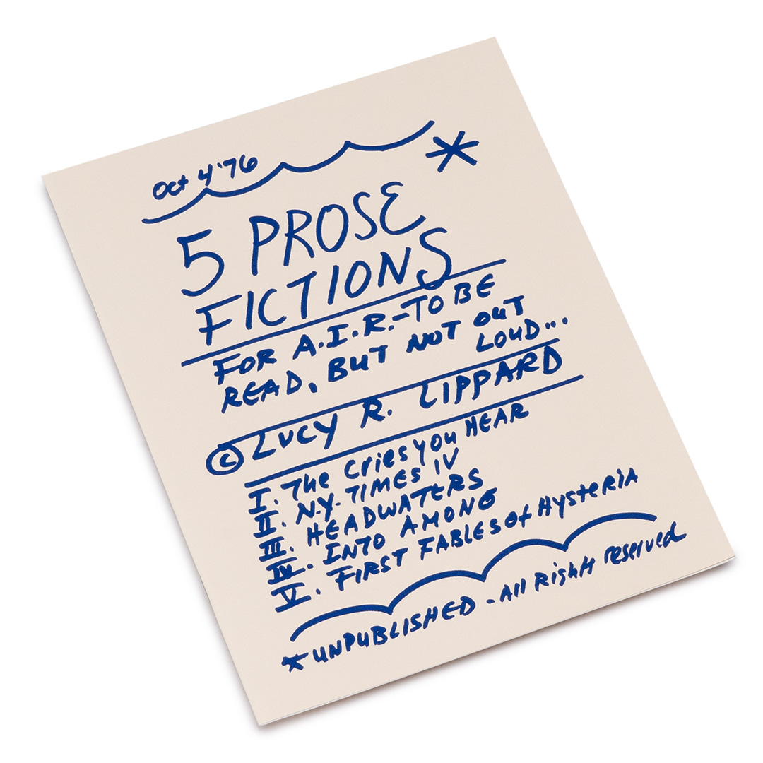 Lucy Lippard – 5 Prose Fictions (Magazine) – Soundohm