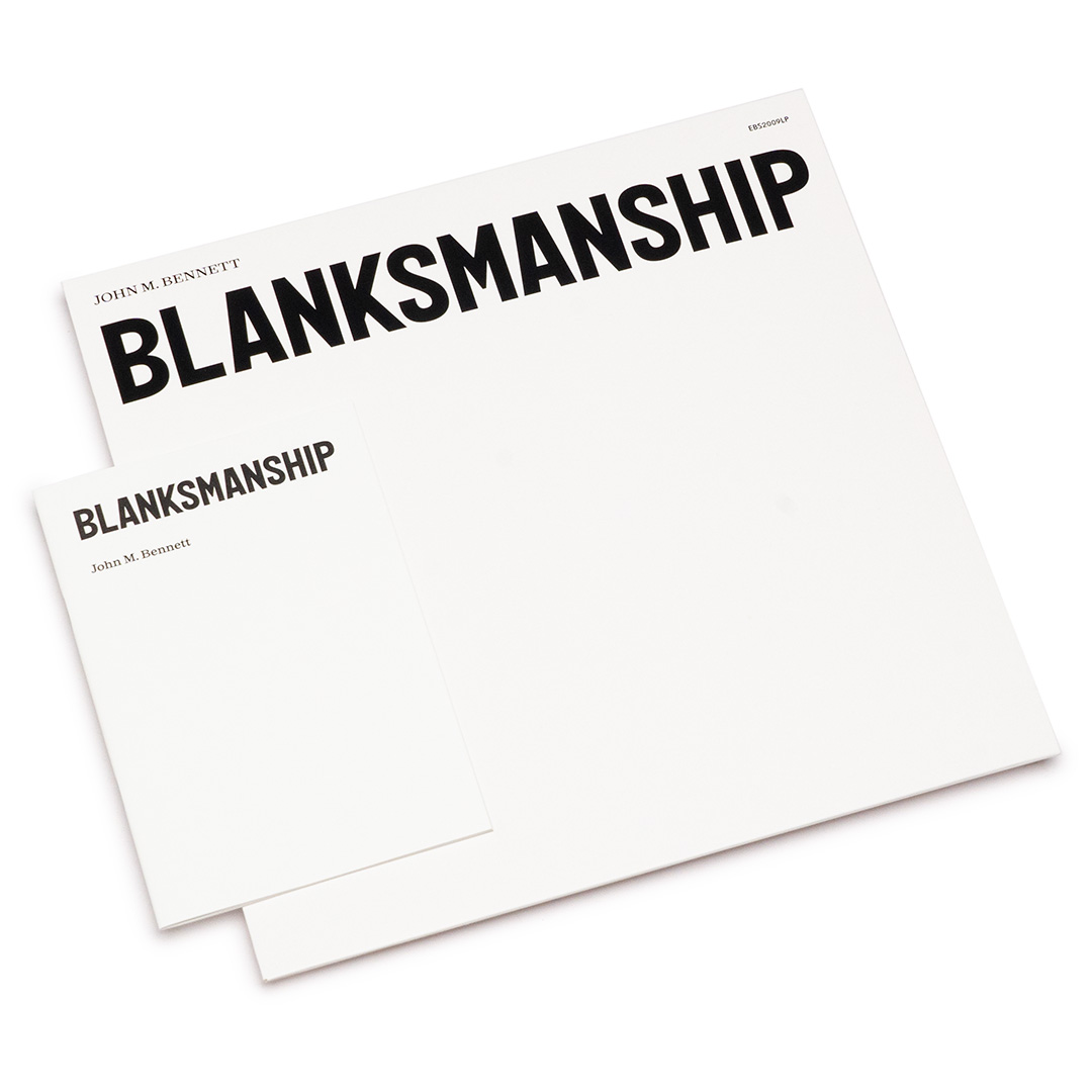 John M. Bennett – Blanksmanship (LP + Booklet) – Soundohm