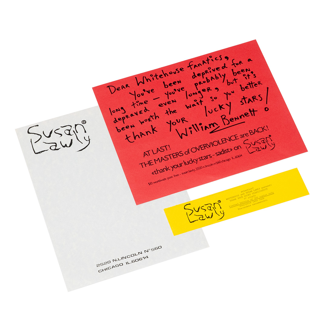 Whitehouse, Susan Lawly – ephemera lot – Soundohm